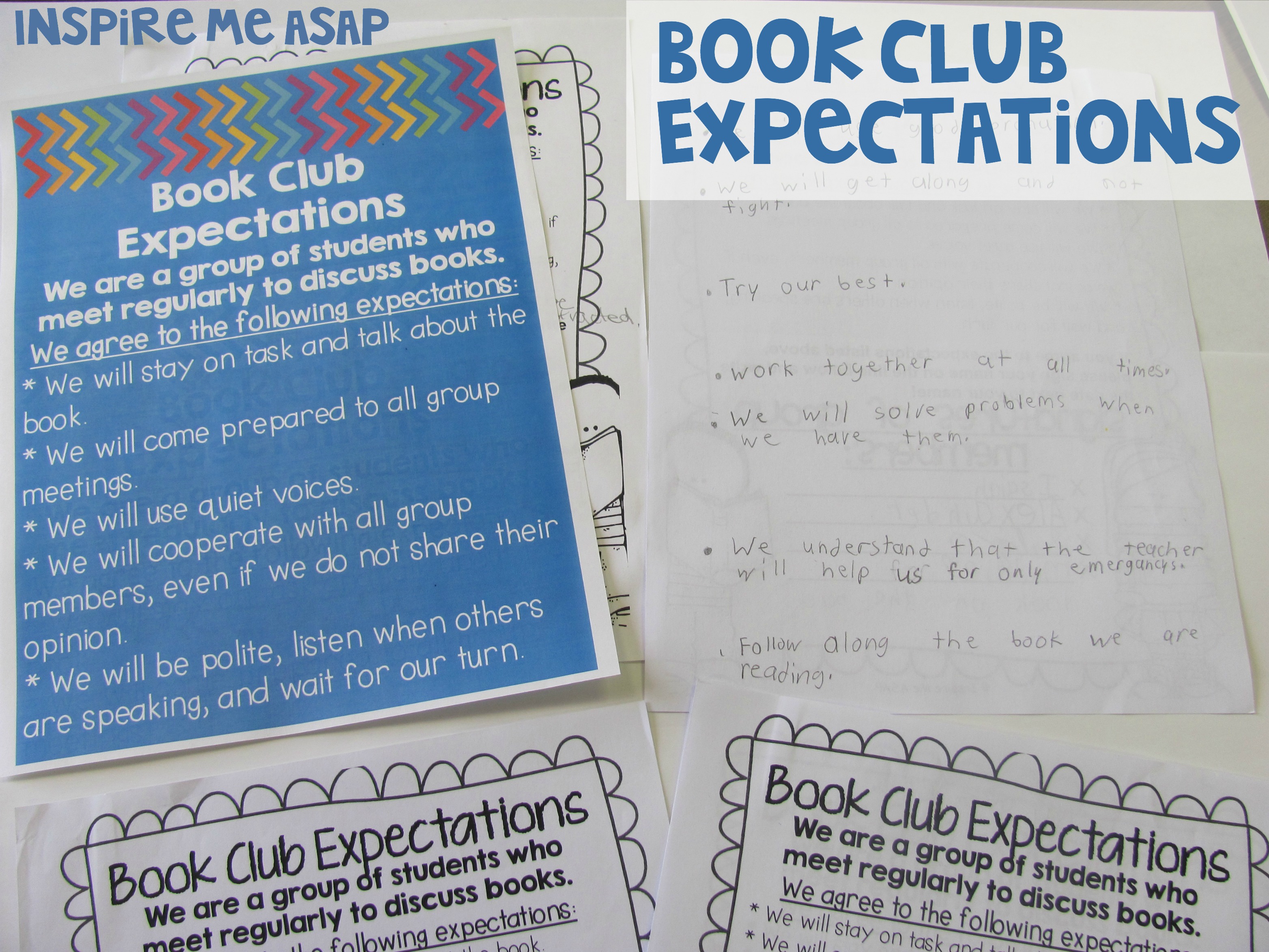 Book Club Expectations - Inspire Me ASAP